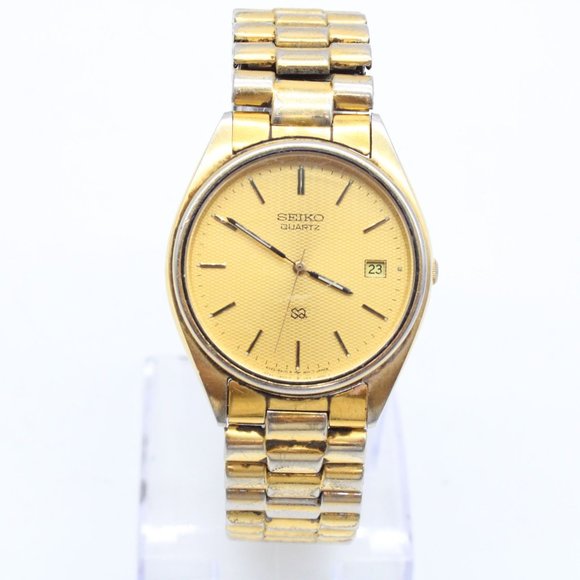 Seiko | Accessories | Vintage Seiko Watch Mens Gold Tone Stainless Steel S2 Quartz Date 7n9342 ...